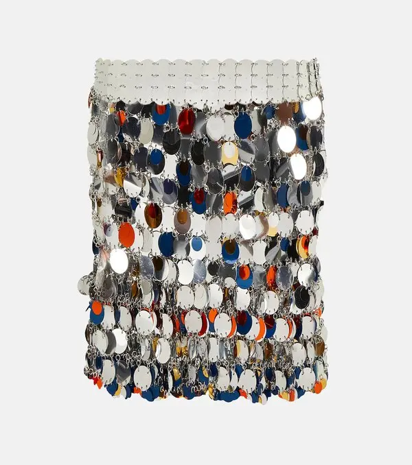 Rabanne Embellished Mini Skirt - Silver