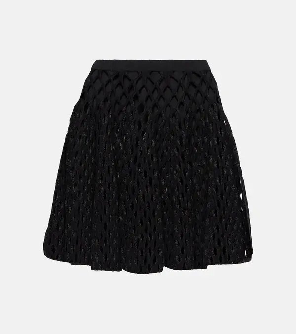Alaïa High-rise Open-knit Miniskirt - Black