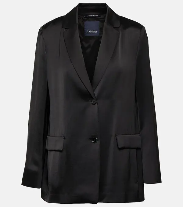 Max Mara Bernini Satin Jacket - Black