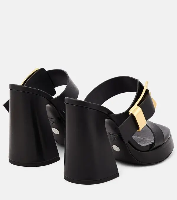 Proenza Schouler Buckle Slide Leather Platform Mules