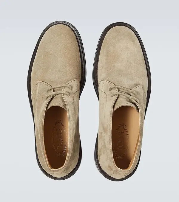 TOD'S Suede Desert Boots - Beige