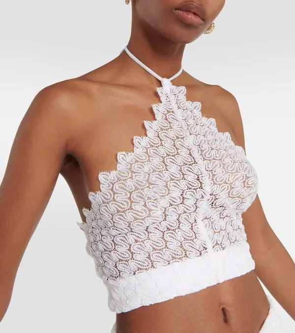 Missoni Crochet-knit Halterneck Crop Top