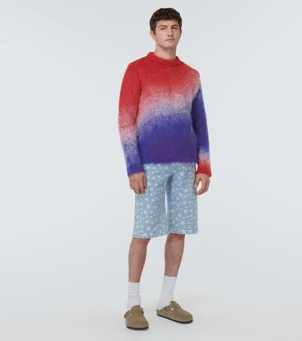 ERL Jacquard Cotton Denim Shorts