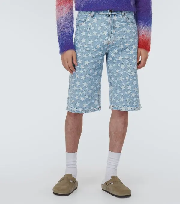 ERL Jacquard Cotton Denim Shorts