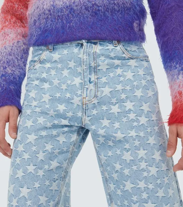 ERL Jacquard Cotton Denim Shorts