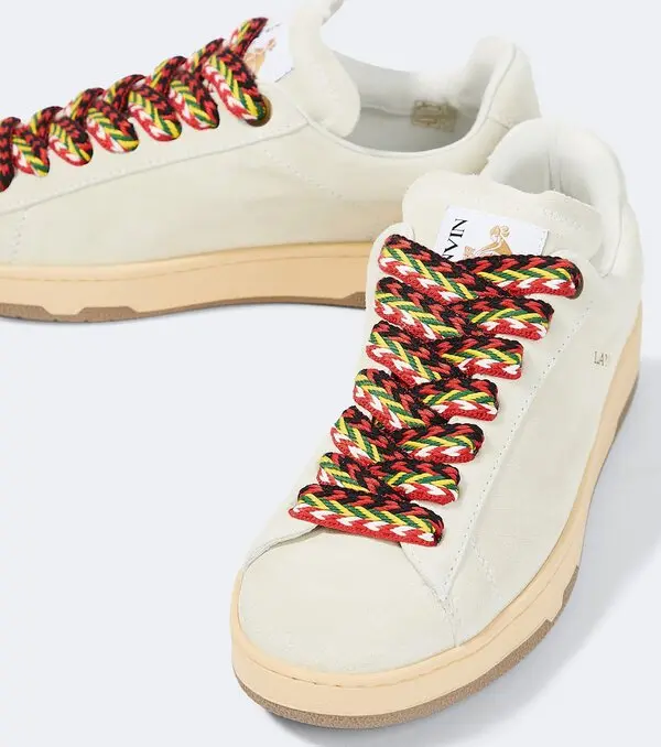 LANVIN Lite Curb Suede Sneakers - White
