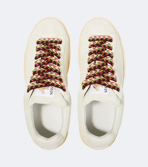 LANVIN Lite Curb Suede Sneakers - White