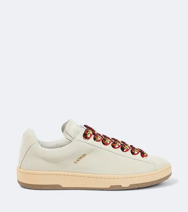 LANVIN Lite Curb Suede Sneakers - White
