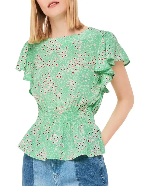 Whistles Daisy Meadow Frill Sleeve Top