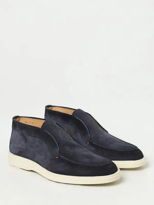 Santoni Suede Chukka Boots - Blue 1