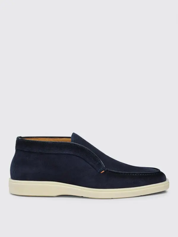 Santoni Suede Chukka Boots - Blue 1