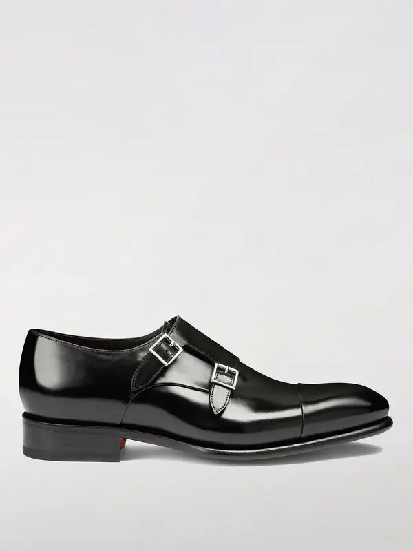 Santoni Monk Strap Shoes - Black