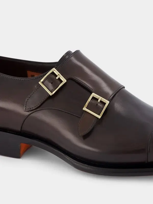 Santoni Monk Strap Shoes - Brown