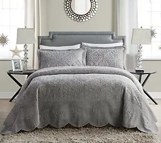 VCNY HOME Westland Quilted Plush Bedspread Set, Twin - One-color