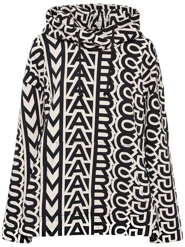 Marc Jacobs The Monogram Oversize Cotton Hoodie - Black,white