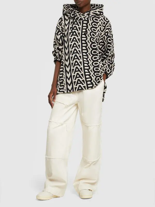 Marc Jacobs The Monogram Oversize Cotton Hoodie - Black,white