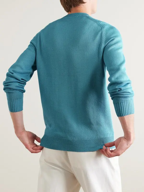 Loro Piana Cotton And Silk-blend Sweater - Blue