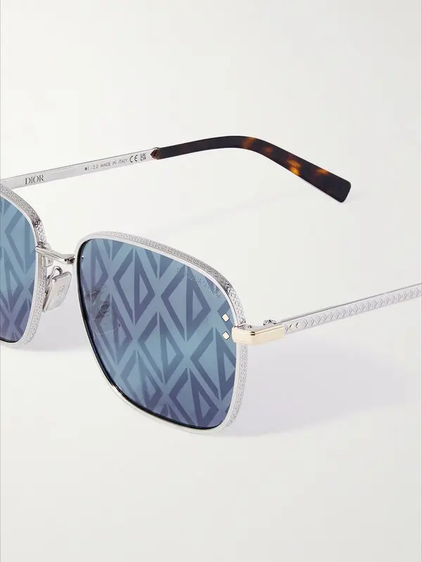Dior Cd Diamond S4u D-frame Sunglasses - Silver