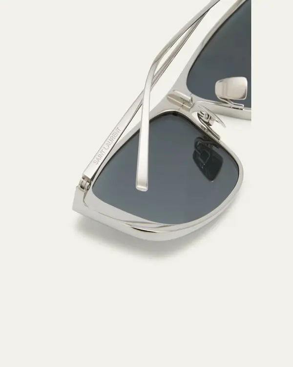 Saint Laurent Luna Shield Sunglasses - Silver | Editorialist