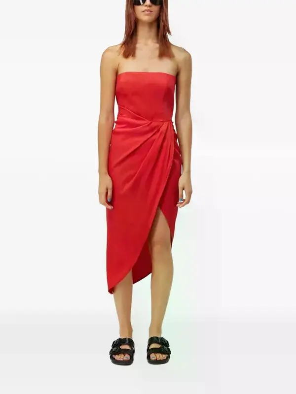 Gauge81 Strapless Draped Midi Dress