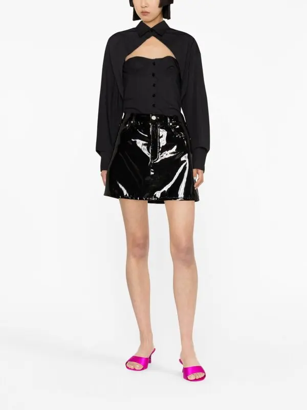 Attico Cut-out Corset Cotton Shirt