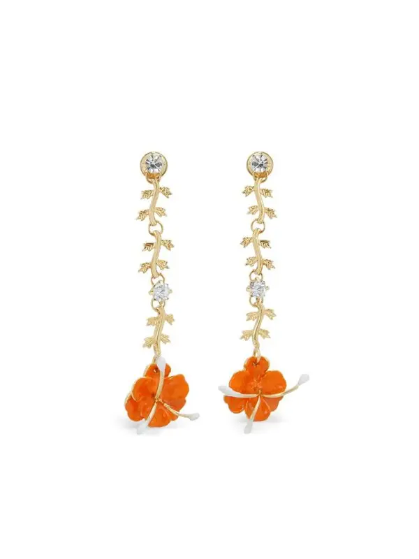 Marni Flower-motif Drop Earrings - Gold