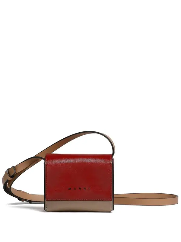 Marni Colour-block Leather Crossbody Bag - Neutrals