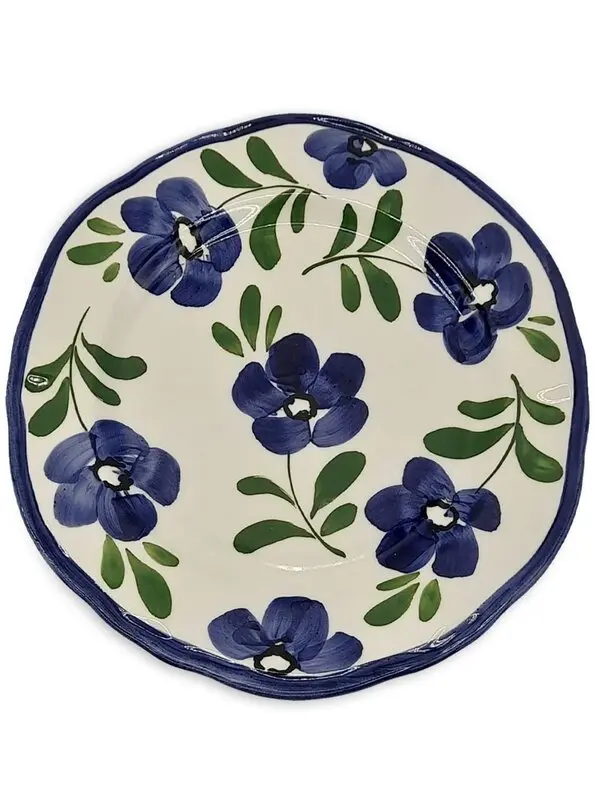 LES-OTTOMANS Floral-print Ceramic Plate - White