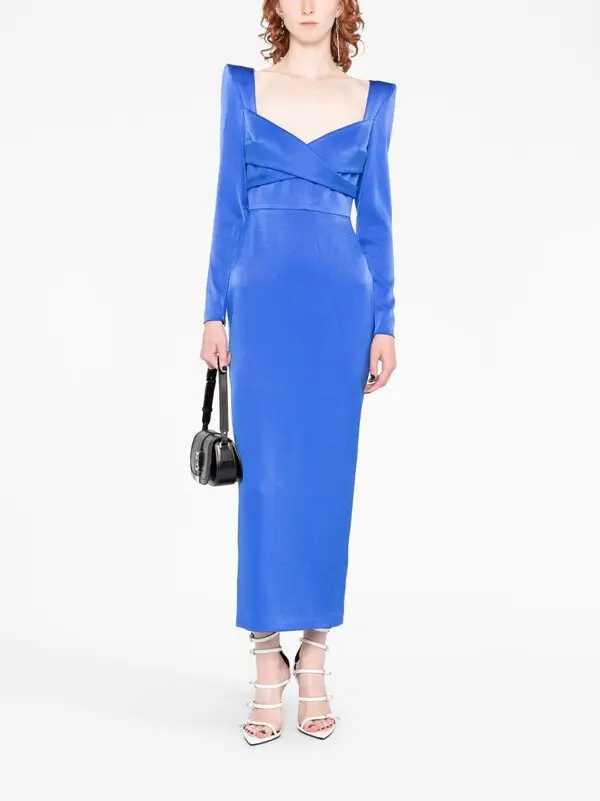 Alex Perry Linden Satin Midi Dress