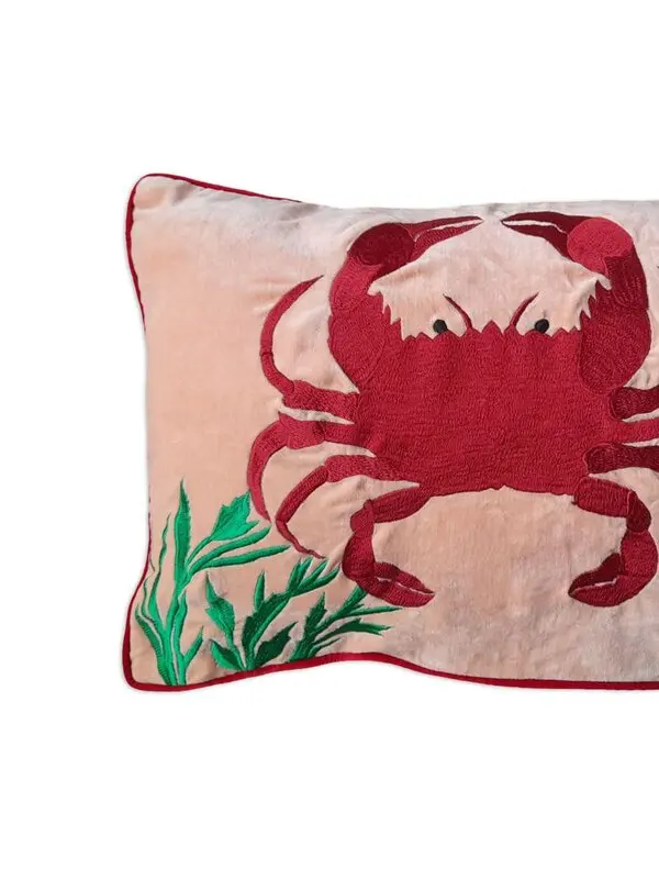 LES-OTTOMANS Crab Embroidered Cushion