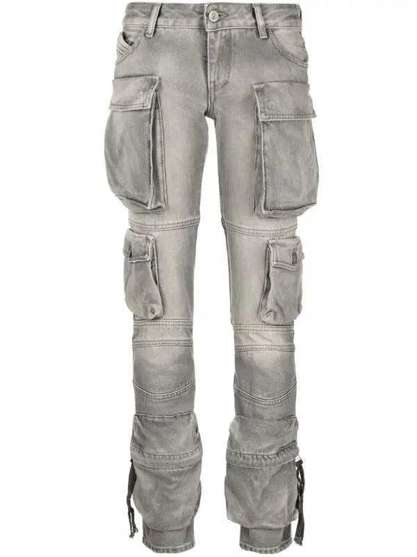 Attico Essie Tapered Cargo Jeans - Grey
