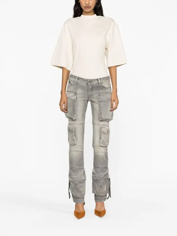 Attico Essie Tapered Cargo Jeans - Grey