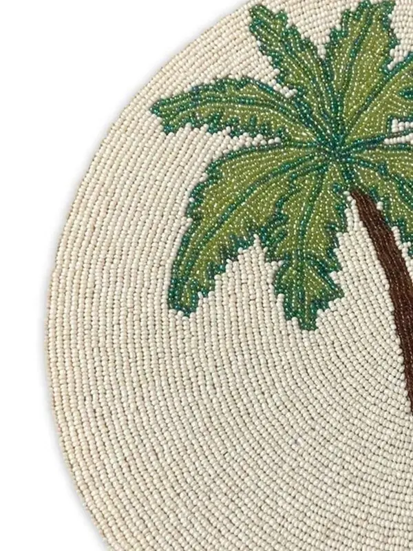 LES-OTTOMANS Palm Bead-embellishment Placemat