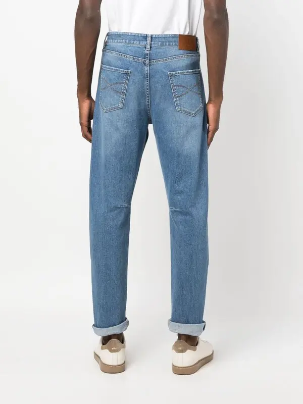 Brunello Cucinelli Low-rise Tapered-leg Jeans