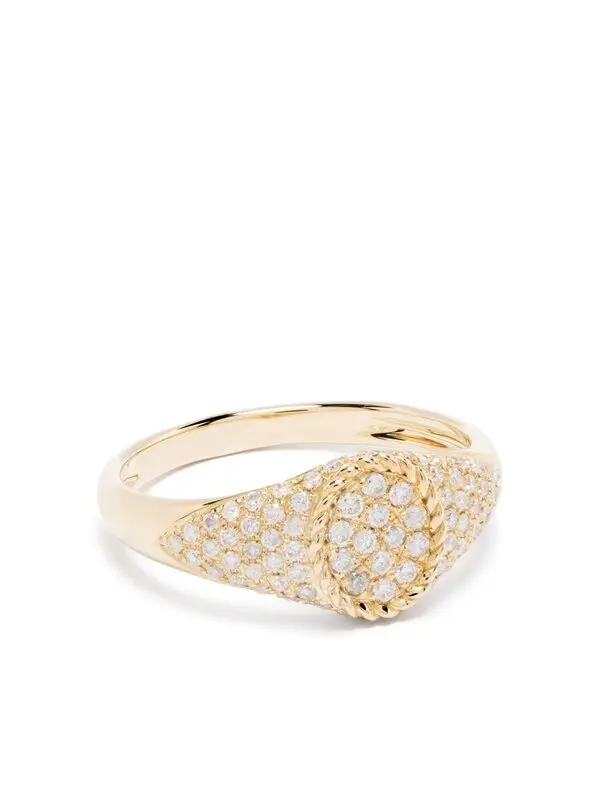 Yvonne Léon 9kt Yellow Diamond Signet Ring - Gold