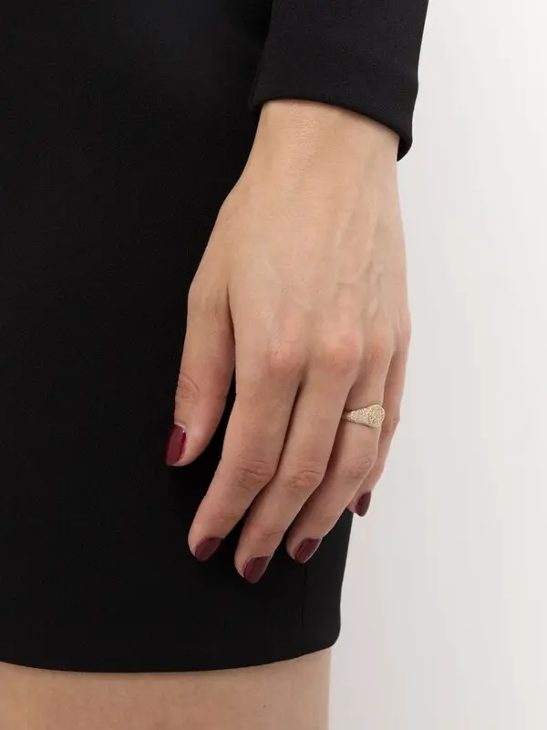 Yvonne Léon 9kt Yellow Diamond Signet Ring