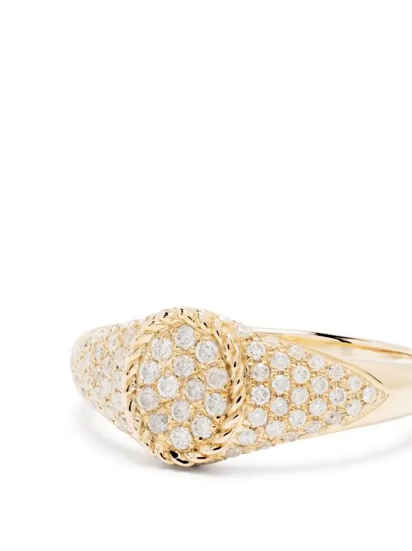 Yvonne Léon 9kt Yellow Diamond Signet Ring