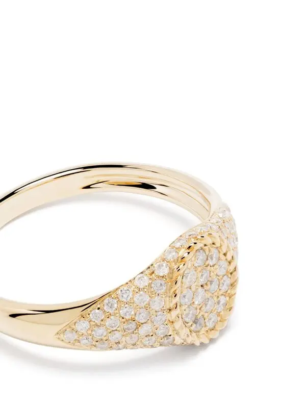 Yvonne Léon 9kt Yellow Diamond Signet Ring