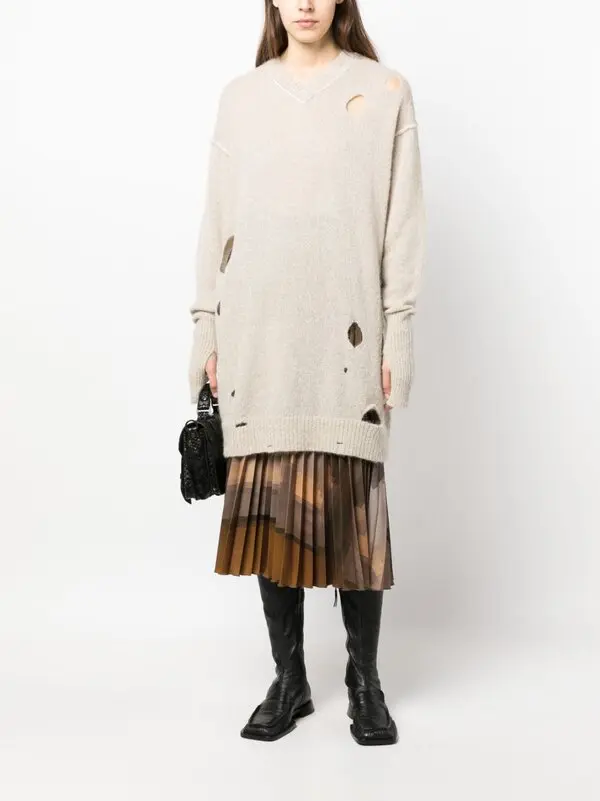 MAISON MARGIELA Distressed-effect Knitted Jumper