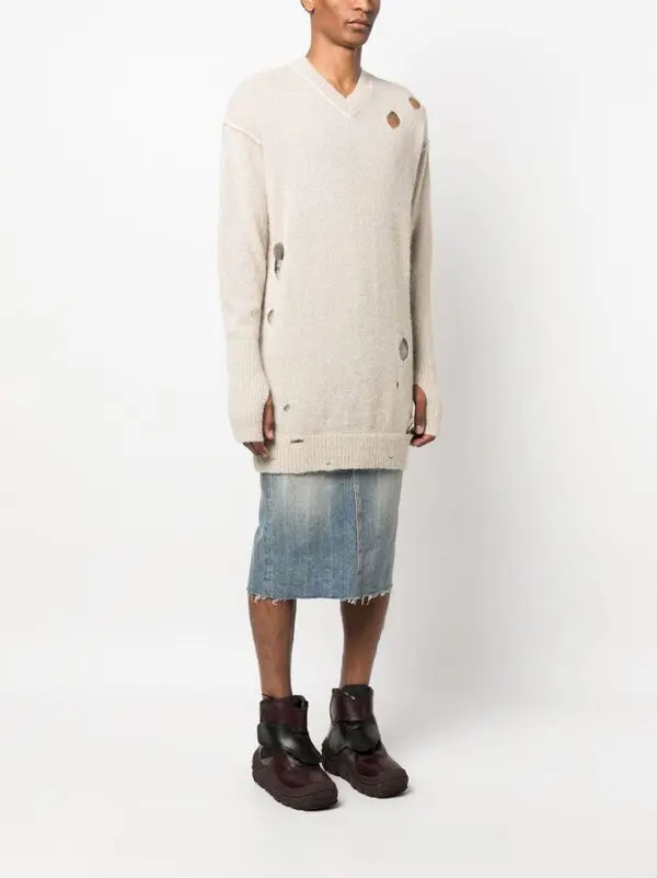 MAISON MARGIELA Distressed-effect Knitted Jumper