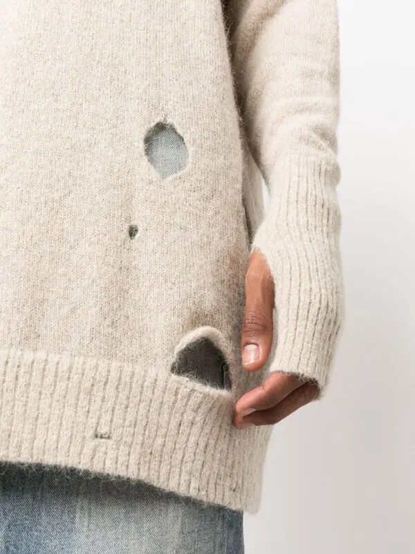 MAISON MARGIELA Distressed-effect Knitted Jumper
