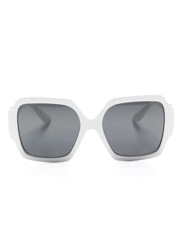 Versace Medusa Plaque Square Frame Sunglasses - White