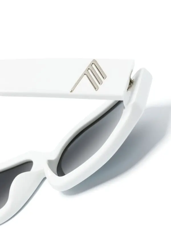 Linda Farrow X The Attico Irene Hexagonal Sunglasses - White