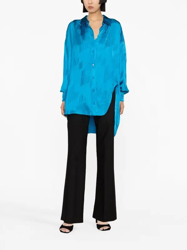Attico Kota Logo-jacquard Shirt - Blue