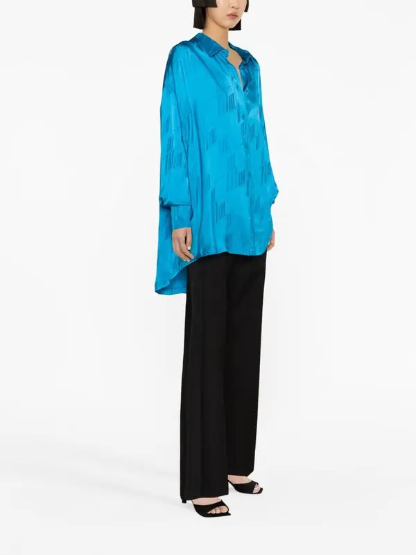 Attico Kota Logo-jacquard Shirt - Blue