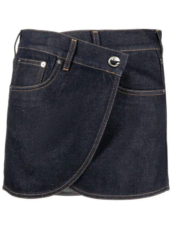 Coperni Denim Wrap Miniskirt - Blue