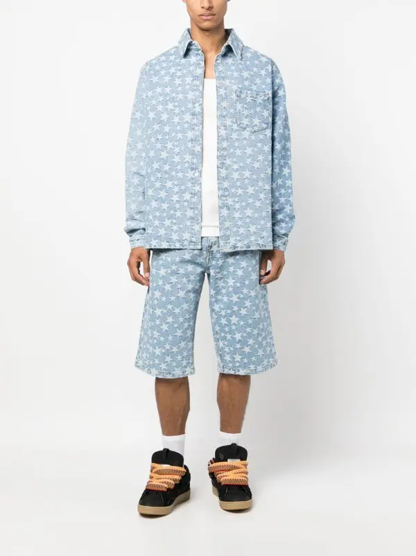 ERL Star-patterned Denim Shirt