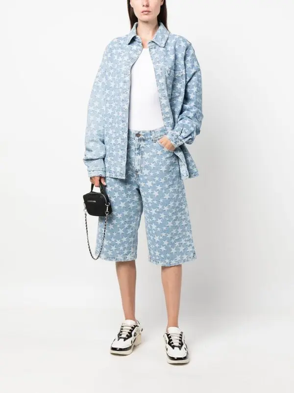 ERL Star-patterned Denim Shirt