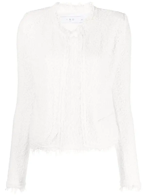 IRO PARIS Shavani Fringed Cotton Jacket - White