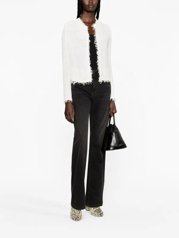 IRO PARIS Shavani Fringed Cotton Jacket - White
